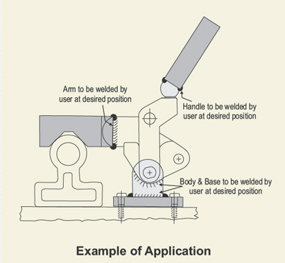 HEAVY DUTY WELDABLE TOGGLE CLAMP - MODULAR DESIGN