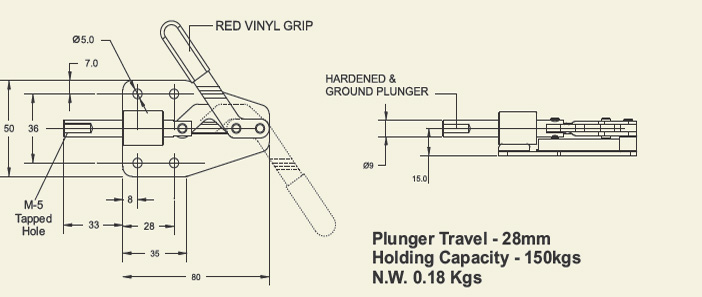 PUSH / PULL ACTION TOGGLE CLAMP - SIDE HANDLE-PATC-9-FB-SH
