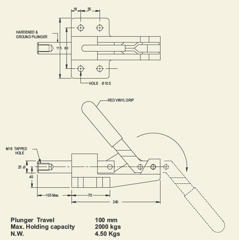 PUSH / PULL ACTION TOGGLE CLAMP - SIDE HANDLE-PATC-9-FB-SH